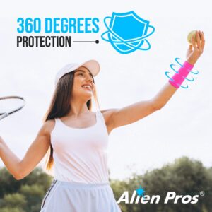 ALIEN PROS Performance Wrist Bands for Working Out 3 Pairs - The Wrist sweatbands That fit Right and Absorb Your Sweat Instantly - All Around Wrist Protection Sweat Bands Wristbands Pack of 3 Pairs