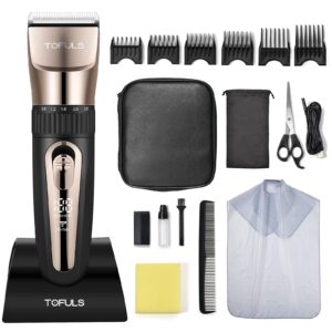 tofuls hair trimmer for men - precision metal blades, 2200mah battery, led display, 5 cutting lengths, 2 power levels