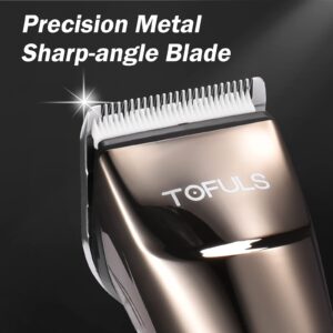 TOFULS Hair Trimmer for Men - Precision Metal Blades, 2200mAh Battery, LED Display, 5 Cutting Lengths, 2 Power Levels