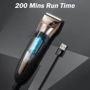 TOFULS Hair Trimmer for Men - Precision Metal Blades, 2200mAh Battery, LED Display, 5 Cutting Lengths, 2 Power Levels