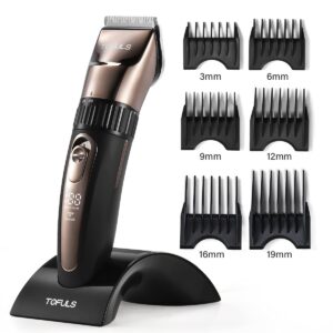 TOFULS Hair Trimmer for Men - Precision Metal Blades, 2200mAh Battery, LED Display, 5 Cutting Lengths, 2 Power Levels