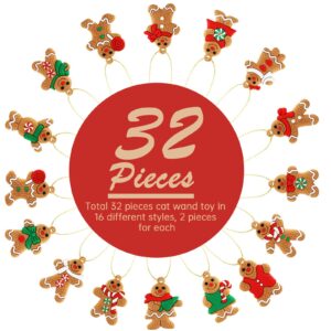 32 Pieces Gingerbread Man Ornaments for Christmas Tree Mini Gingerbread Men Christmas Decorations Hanging Charms Gingerbread House Decor Christmas Holiday Indoor Decorations(Small, Vivid Style)