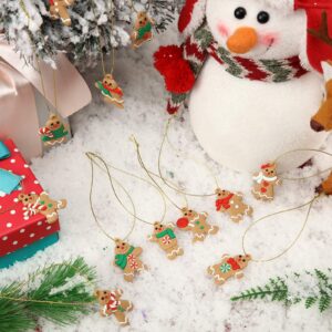 32 Pieces Gingerbread Man Ornaments for Christmas Tree Mini Gingerbread Men Christmas Decorations Hanging Charms Gingerbread House Decor Christmas Holiday Indoor Decorations(Small, Vivid Style)