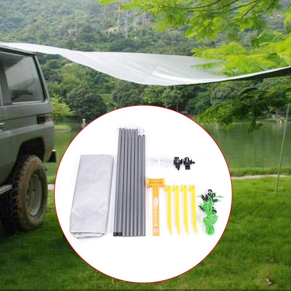 Car Side Awning Rooftop Pull Out Tent Shelter Sunshade w/Storage Bag Instant Shade Portable Shelter for SUV Outdoor Camping Travel 2.8×1.8M