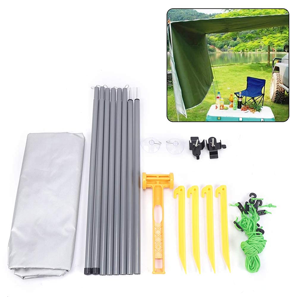 Car Side Awning Rooftop Pull Out Tent Shelter Sunshade w/Storage Bag Instant Shade Portable Shelter for SUV Outdoor Camping Travel 2.8×1.8M