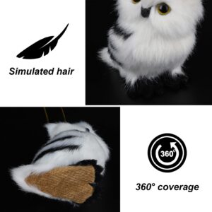 Ewer Set of 5 Artificial Owl Simulation Foam Bird Feather Ornaments DIY Craft White Black Furry Christmas Ornament Decoration Adornment for Christmas Party Home Garden Decor