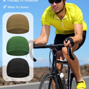 SATINIOR 9 Pieces Helmet Liner Skull Caps Sweat Wicking Cycling Hat Cooling Beanie Hat (Chic Colors)