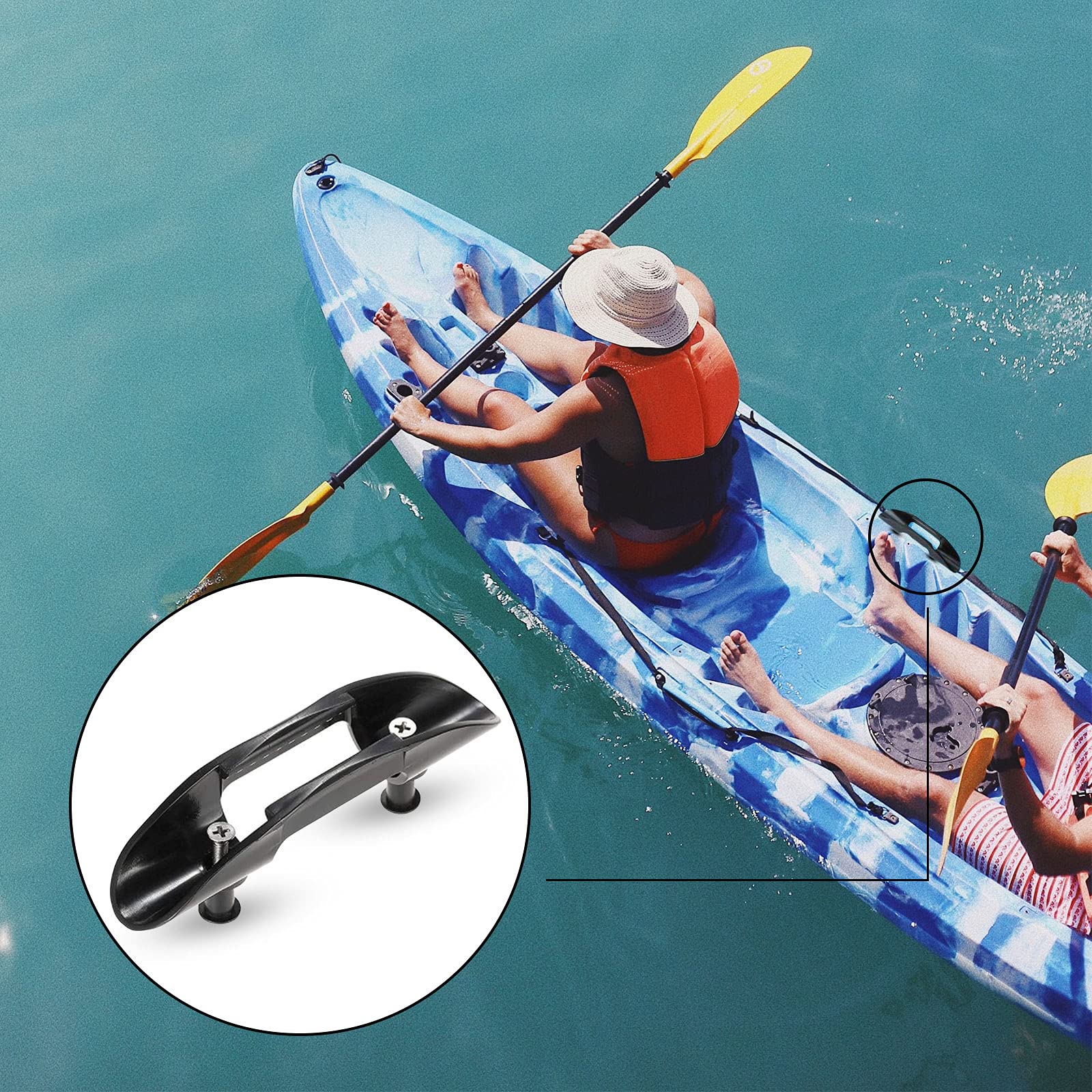 Kayak Paddle Clip Universal Kayak Paddle Mount Holder Clip & Fishing Net Clip with Hardware (1 Pair)