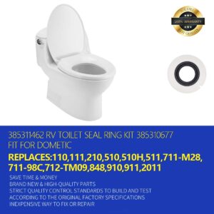 Sikawai 385311462 385310677 RV Toilet Seal Kit Replacement Fits for Do-Metic Seala0nd VacuF0lush Toilets 110 111 210 510 510H 511 - Without Overflow Holes