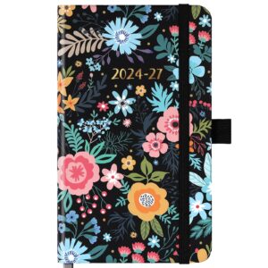 2024-2027 pocket planner/calendar - monthly pocket planner/calendar with pen hold, jul. 2024 - jun. 2027, inner pocket and 63 notes pages, 6.6" x 3.7"