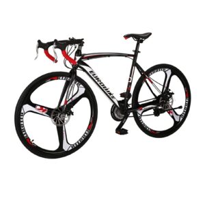 EUROBIKE Mens Road Bike, Road Bikes,XC550 700C,Dual Disc Brake,21_speeds,3_Spokes Wheels Road Bicycle