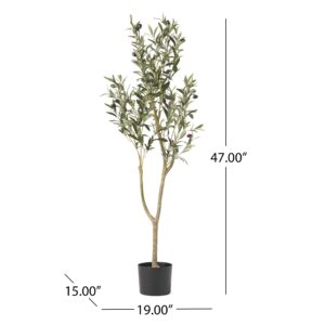 Christopher Knight Home 313745 Artificial Olive Tree, 4' x 1.5', Green