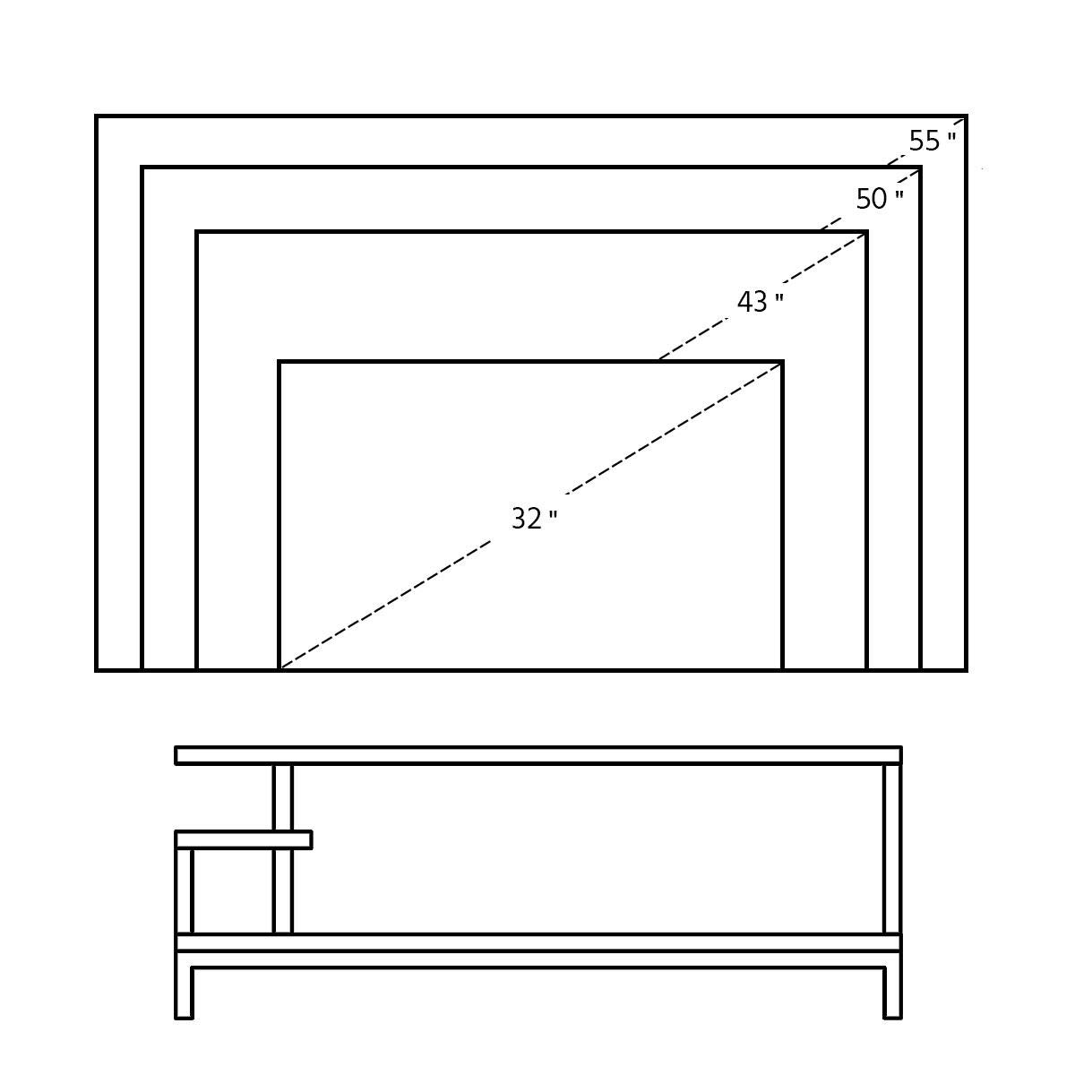 Yaheetech TV Stand for Bedroom with Storage Shelves, TV Console Table for TVs up to 50 inch with Open Storage, Entertainment Center for Small Spaces