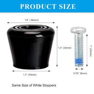 zmr Roller Skate Toe Stoppers 1 Pair Black 5/8" PU Rubber Double-Row Roller Skating Brake Jam Plugs，82A Roller Quad Skate Toe Stops (Black)