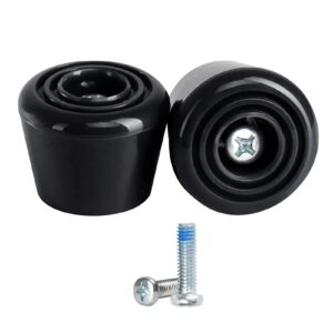 zmr Roller Skate Toe Stoppers 1 Pair Black 5/8" PU Rubber Double-Row Roller Skating Brake Jam Plugs，82A Roller Quad Skate Toe Stops (Black)