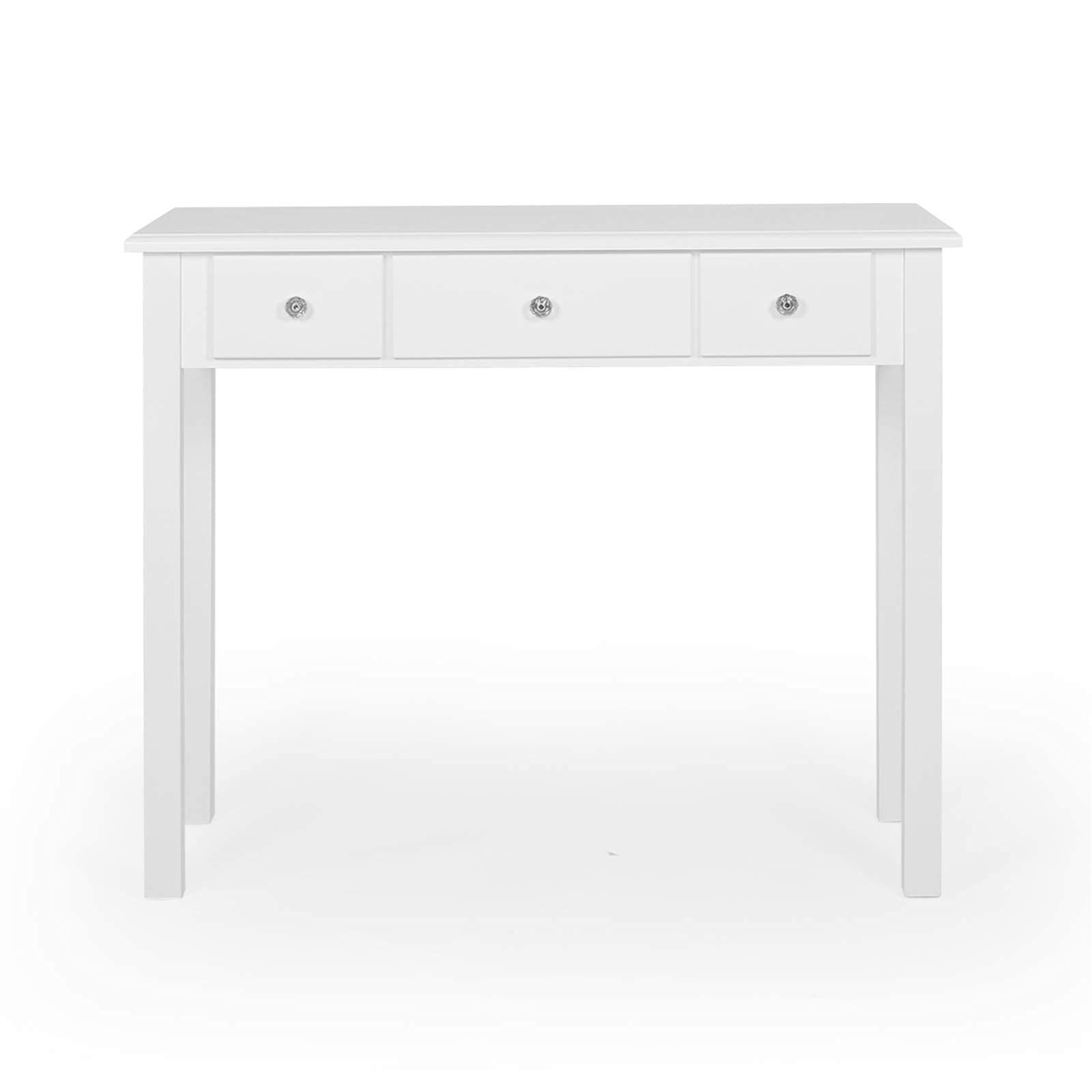 White Writing Desk, Dressing Table with 3 Drawers, Home Office Furniture Study Computer Work Station