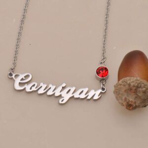 GR859C Custom Made Birthstone Name Necklace for Mom for Her Torin