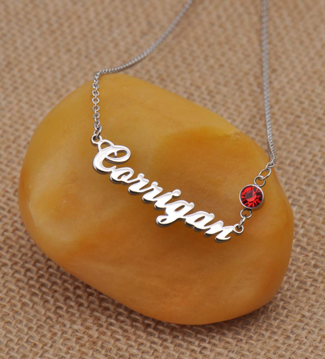 GR859C Custom Made Birthstone Name Necklace for Mom for Her Torin