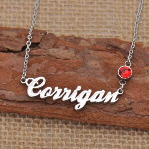 GR859C Custom Made Birthstone Name Necklace for Mom for Her Torin