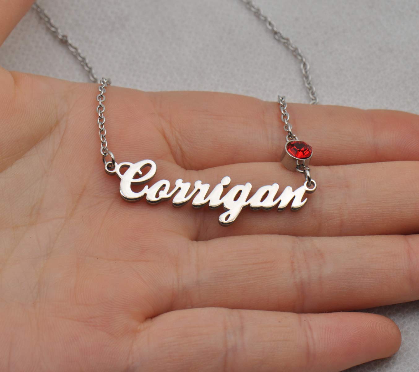 GR859C Custom Made Birthstone Name Necklace for Mom for Her Torin