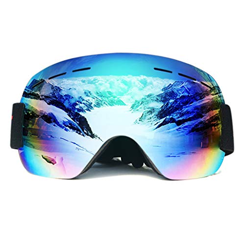 XINDEEK Snowboard Ski Goggles, Fit for All Faces Anti-fog UV Dual Lens Snow Goggles for Men Women