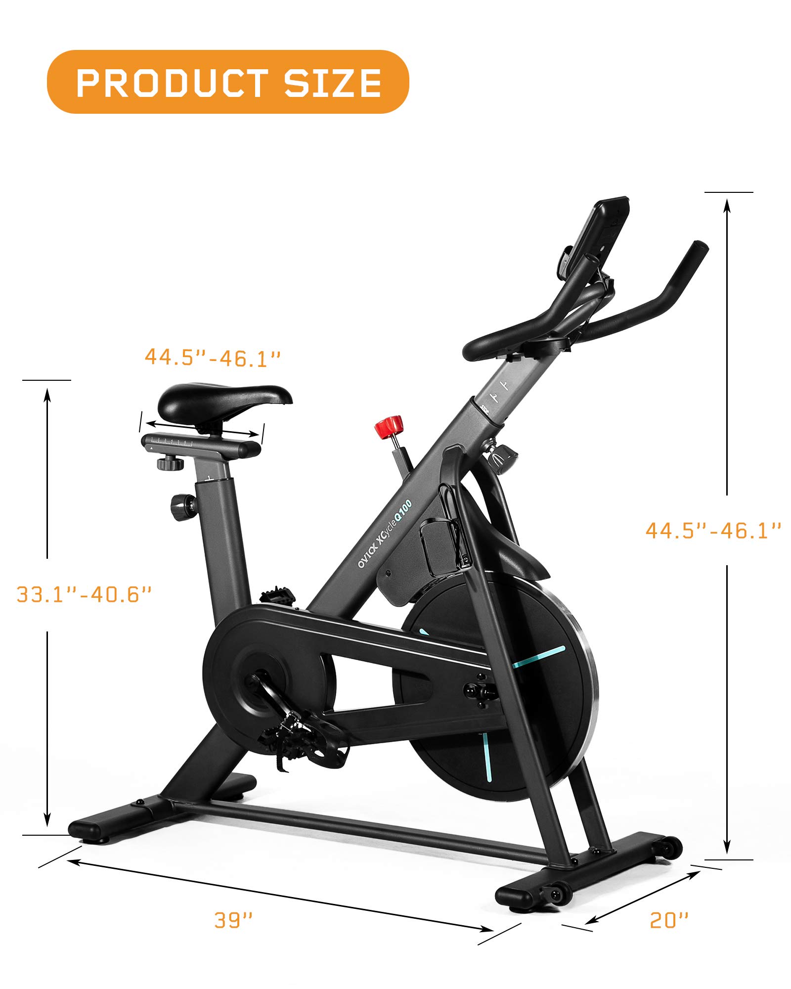 OVICX Indoor Cycling Bike Stationary Bike with Magnetic Resistance Indoor Cycling Bike Exercise Bikes Fully Adjustable Comfortable Seat and Handlebar for Home