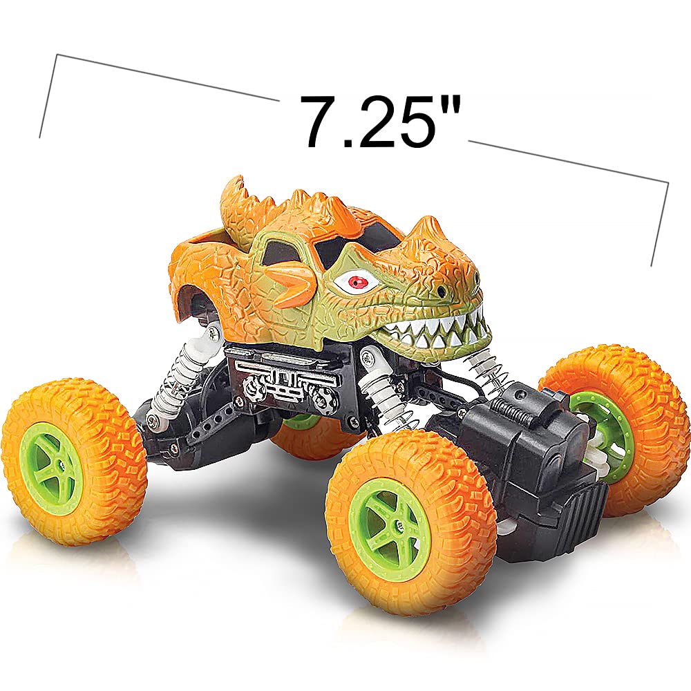 ArtCreativity 7.25” Remote Control Dinosaur Monster Truck Dino RC Toy Car | Battery Operated | Unique Birthday Gift for Boys, Girls, Toddler | Large Carnival Prize