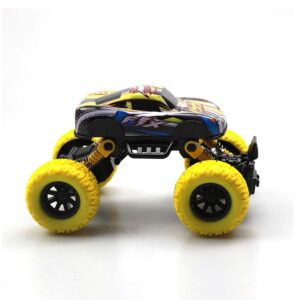 Toy Trucks for Boys Pull Back Cars for Toddlers, Alloy Toy Car Educational Toy Monster Trucks Inertia Car Toy for Boys Girls Toddler (Yellow)