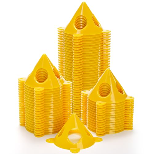 Bekith 40 Pack Yellow Cone Canvas and Cabinet Door Risers - Acrylic and Epoxy Pouring Paint Canvas Support Stands, 3.5"x2"