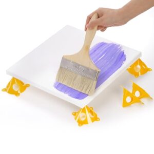 Bekith 40 Pack Yellow Cone Canvas and Cabinet Door Risers - Acrylic and Epoxy Pouring Paint Canvas Support Stands, 3.5"x2"