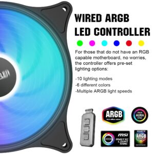 PCCOOLER ARGB 120mm Case Fan, 3 Pack FX120 RGB Fans Computer Case Fans, Aura +5V/3 PIN Addressabel PC Fans Advanced Lighting Customizations - PWM High Performance Cooling Fan for PC Case Computer Fan