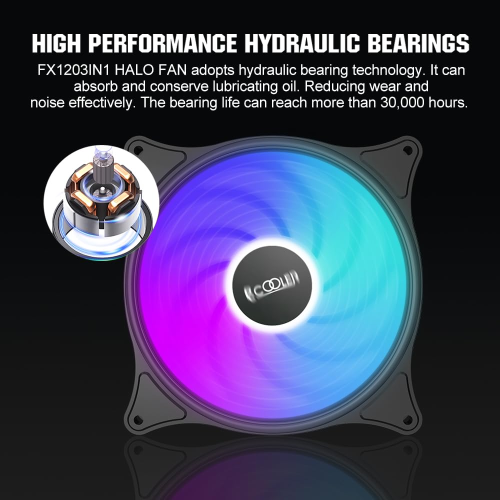 PCCOOLER ARGB 120mm Case Fan, 3 Pack FX120 RGB Fans Computer Case Fans, Aura +5V/3 PIN Addressabel PC Fans Advanced Lighting Customizations - PWM High Performance Cooling Fan for PC Case Computer Fan