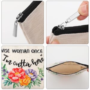 Weewooday Retirement Present for Women Retired Makeup Bag and Keychain for Wife Mom Grandma Coworkers Teachers(Chic)