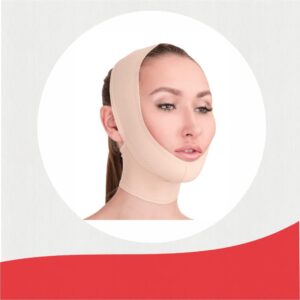 Post Surgical Chin Strap Bandage for Women - Neck and Chin Compression Garment Wrap - Face Slimmer, Jowl Tightening (M)