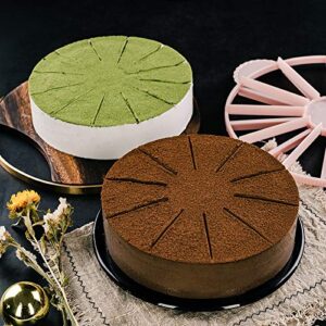 Round Cake Slice & Pie Slicer Marker, Cake Divider, Cheesecake Cutter, Double Sided Cake Portion Marker, 14 or 16 Slices-Works for Cakes Up To 16-Inches Diameter