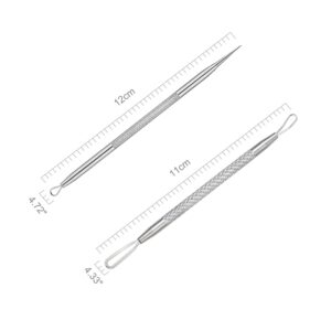 Blackhead Remover, 2 PCS Pimple Popper ，Stainless Steel Pimple Extractor Blackhead Removal Tool Risk Free Treatment for Blemish,Whitehead Popping