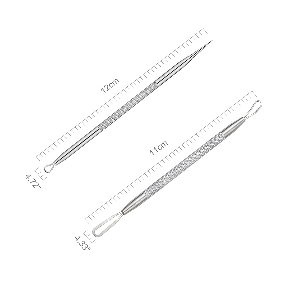 Blackhead Remover, 2 PCS Pimple Popper ，Stainless Steel Pimple Extractor Blackhead Removal Tool Risk Free Treatment for Blemish,Whitehead Popping