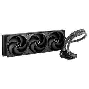 arctic liquid freezer ii 420 - multi compatible cpu aio water cooler, efficient pwm controlled pump, fan speed: 200-1700 rpm (controlled via pwm), lga1700 compatible - black