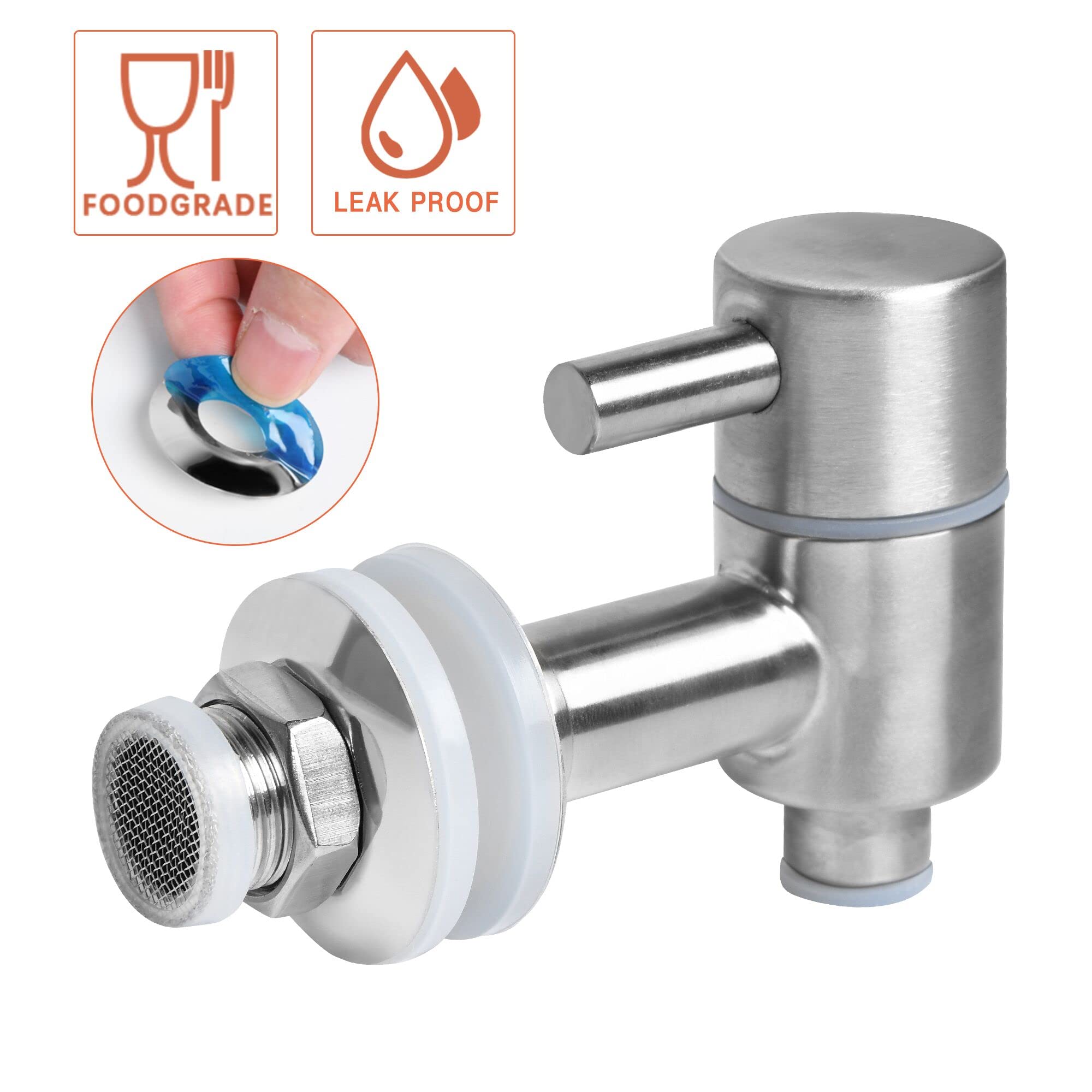 Akamino Spigot for Beverage Dispenser, Stainless Steel Lever Pour Spout Water Dispenser Replacement Faucet for Berkey and other Gravity Filter systems