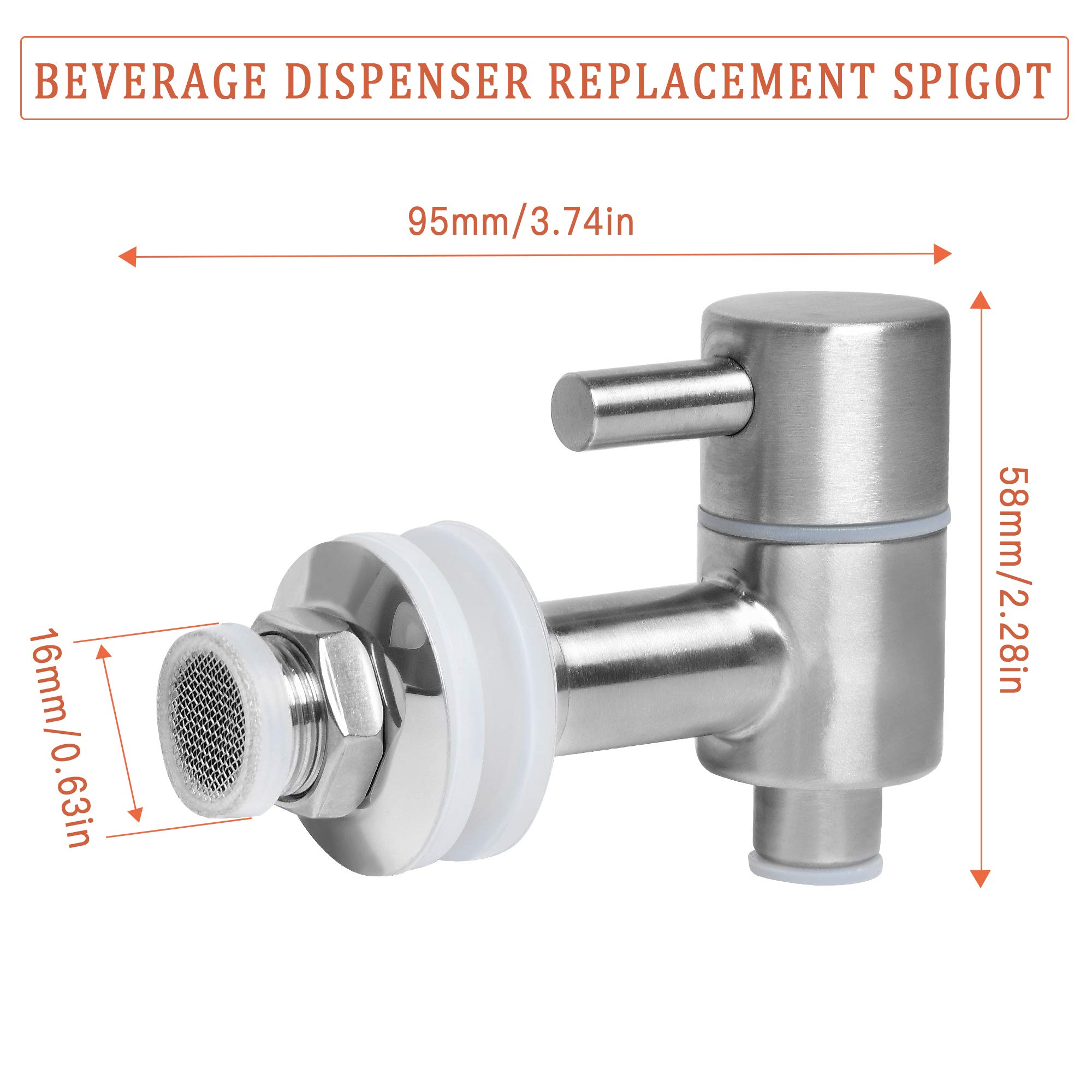 Akamino Spigot for Beverage Dispenser, Stainless Steel Lever Pour Spout Water Dispenser Replacement Faucet for Berkey and other Gravity Filter systems