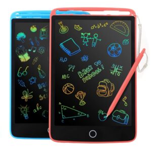 2 pack lcd writing tablet for kids - colorful screen drawing board 8.5inch doodle scribbler pad learning educational toy - gift for 3-6 years old boy girl (blue/pink)