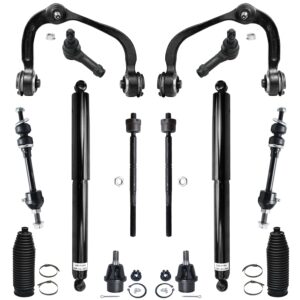 Detroit Axle - Front End 16pc Suspension Kit for 2005-2008 Ford F-150 Lincoln Mark LT, Upper Control Arms Lower Ball Joints Struts Tie Rods Sway Bars Rear Shock Absorbers Boots 2006 2007 Replacement