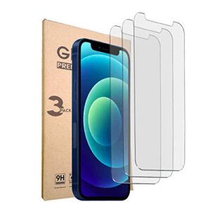 masetech iphone 12 mini screen protector - (5.4 inch) tempered glass screen compatible with apple (3 pack)