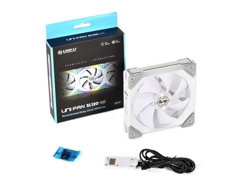 Lian Li UNI Fan SL120 RGB PWM Fan, White - 120 mm PC-Box Fan White, RGB (B x H x T) 122.