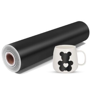 prime vinyl black permanent vinyl roll - 12" x 55 ft-black self adhesive vinyl roll for silhouette cameo, decor sticker, cutting machine, craft cutter machine, home decal