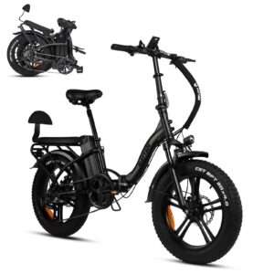 rattan lm/lf pro electric bike 750w ebike 48v 13ah removable battery electric bicycle 20"* 4.0 all terrain tire electric bike for adults, ebikes for adults (lf-red)