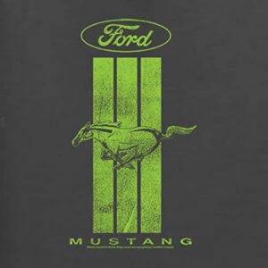 Green Striped Ford Mustang Cars and Trucks Womens Graphic T-Shirt, Charcoal, Medium