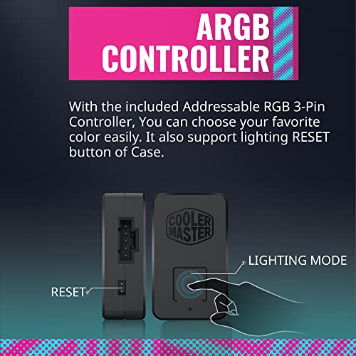 Cooler Master SickleFlow 120 V2 ARGB White Edition 3in1 Square Frame Fan, ARGB 3-Pin Customizable LEDs, Air Balance Curve Blade, Sealed Bearing, 120mm PWM Control for Computer Case & Liquid Radiator