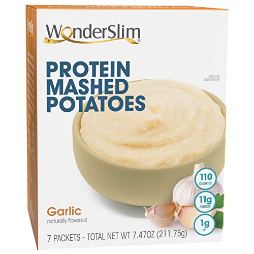 WonderSlim Instant Mashed Potatoes, Garlic, 11g Protein, Low Fat, Gluten Free (7ct)