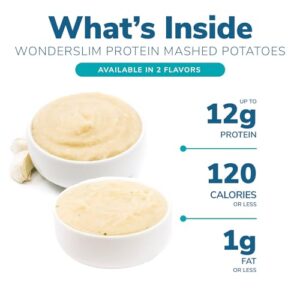 WonderSlim Instant Mashed Potatoes, Garlic, 11g Protein, Low Fat, Gluten Free (7ct)